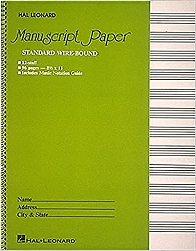 Manuscript Paper - Standard Bound-Green spiral bound 96 pages | Reverb