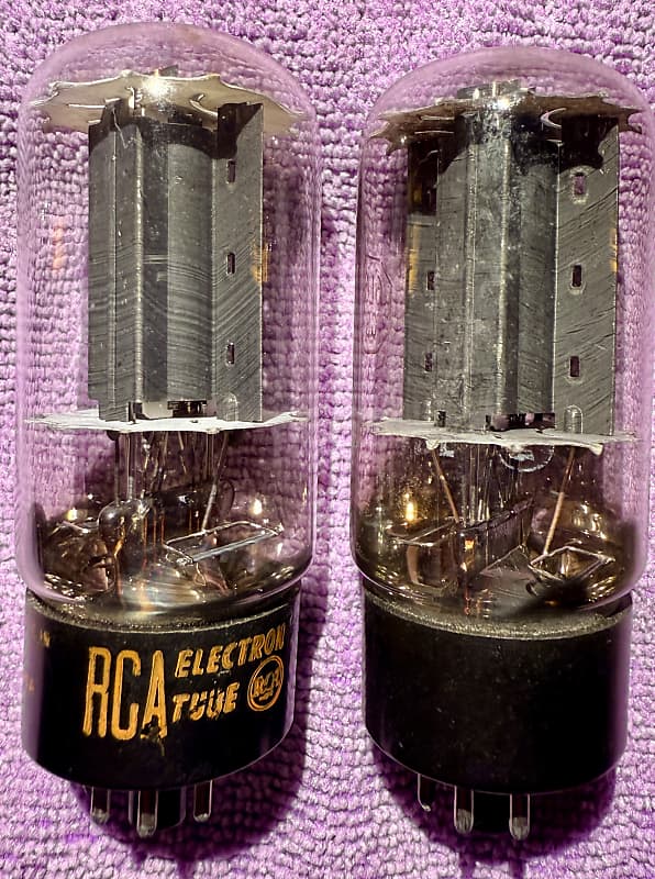 2 RCA 6L6GC Double D getters. Made in USA black plate vintage | Reverb