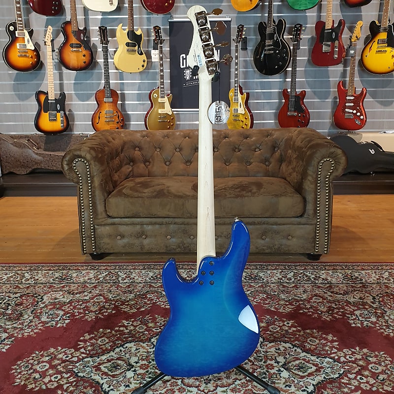 FGN Boundary Mighty Jazz Bass Transparent Blue Sunburst + | Reverb