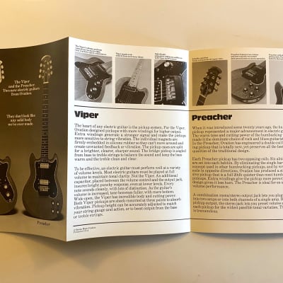RARE 1970s Ovation Viper , Preacher Electric Guitar Brochure | Reverb