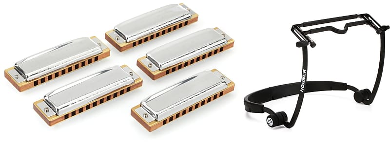 Hohner Blues Harp 5-piece Harmonica Set with Case Bundle with | Reverb