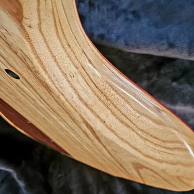 SJ Custom Guitars 5 string bass, Amboyna Burl Top, Ash Back, | Reverb