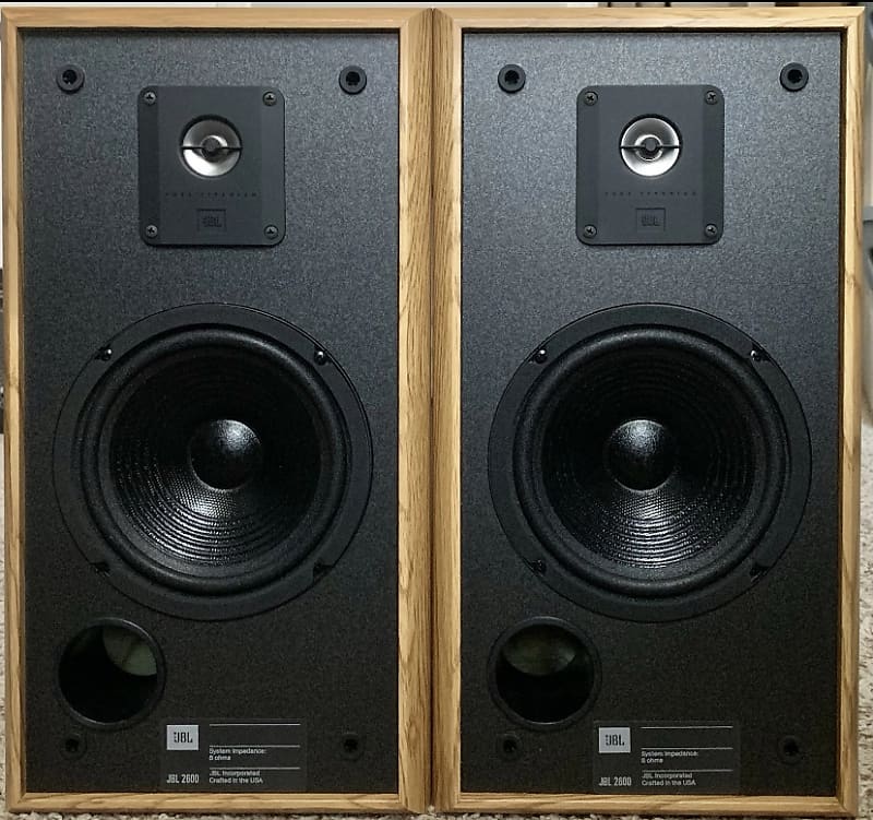 (2) JBL 2600 Woodgrain Bookshelf Speakers Pure Titanium | Reverb
