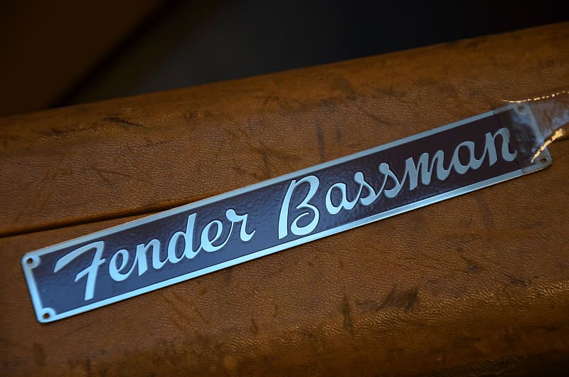 Fender Bassman Tweed 1950s logo plate RI*super rare original | Reverb