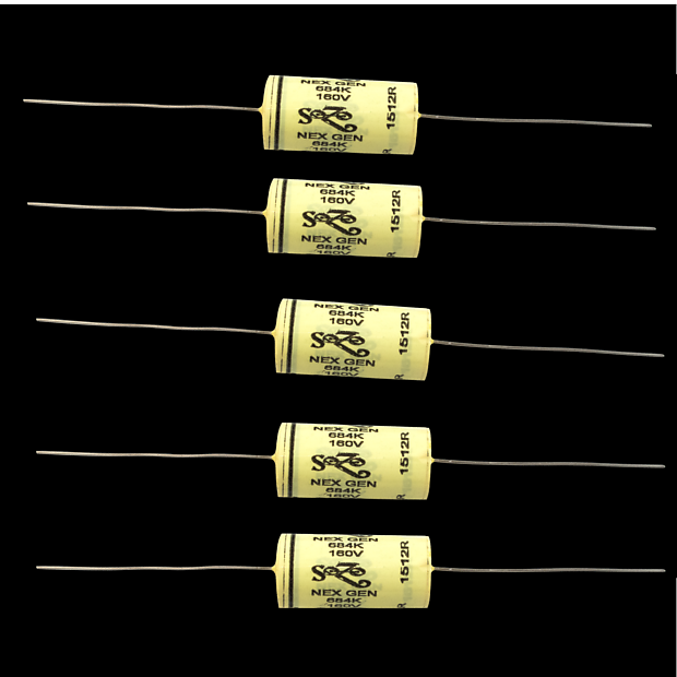 5 pack capacitors SoZo 200V .68 µF Next Gen Yellow | Reverb Canada