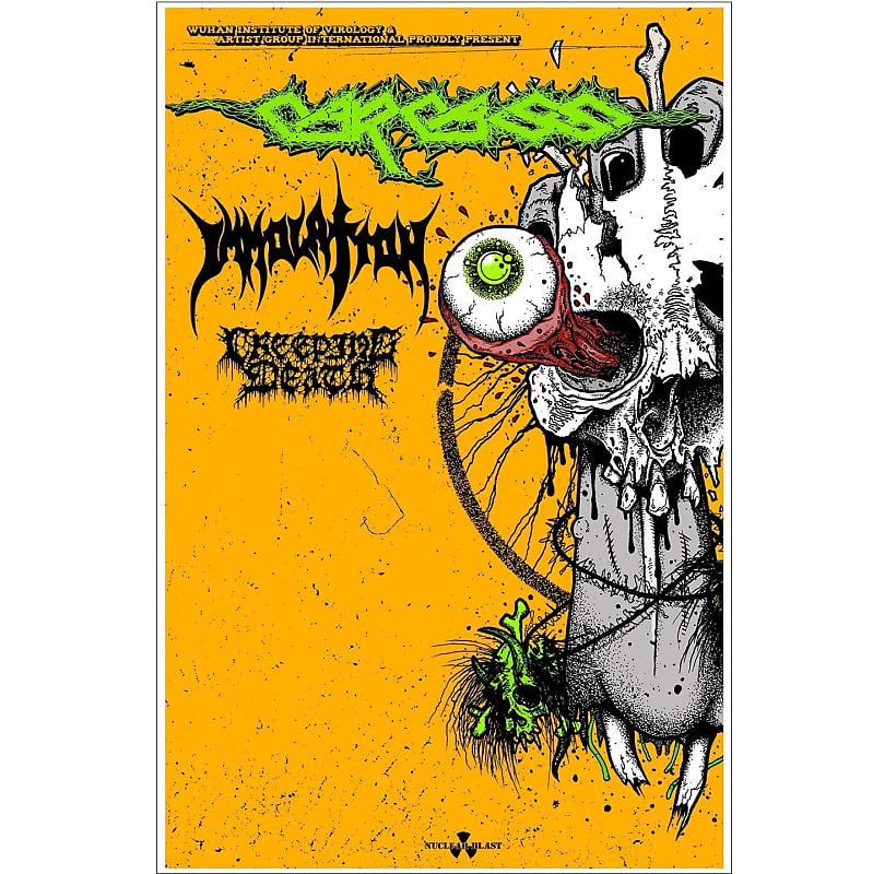 CARCASS | Immolation | CREEPING DEATH 2022 Tour Poster Ltd Ed | Reverb