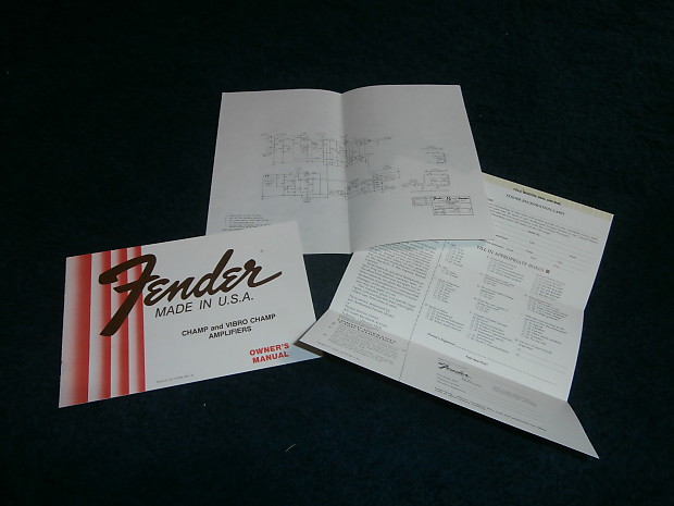 Vintage 1979 Fender Vibro Champ Amplifier Owners Manual, | Reverb