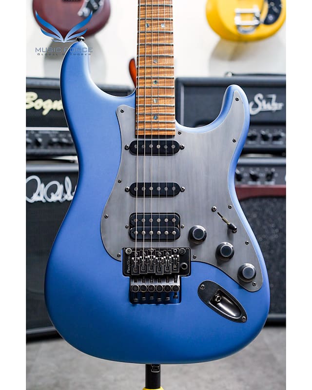 Luxxtone Choppa S HSS Floyd-Matte Lake Placid Blue w/Blackend | Reverb