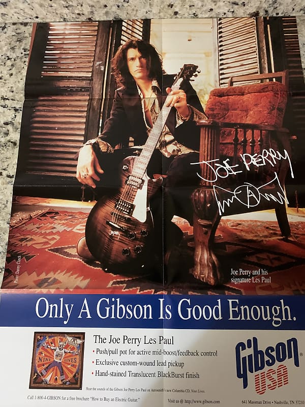 Gibson Joe Perry Les Paul Poster Brochure Jimmy Page The | Reverb