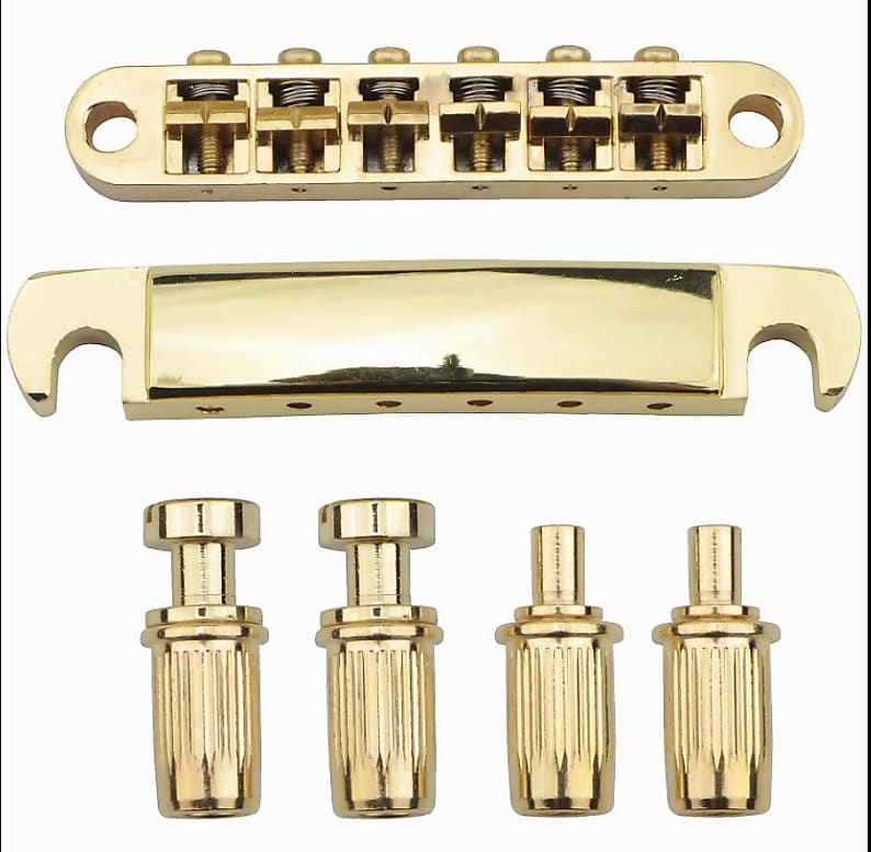 Tune-o-matic Bridge Set with Pins - Gold | Reverb