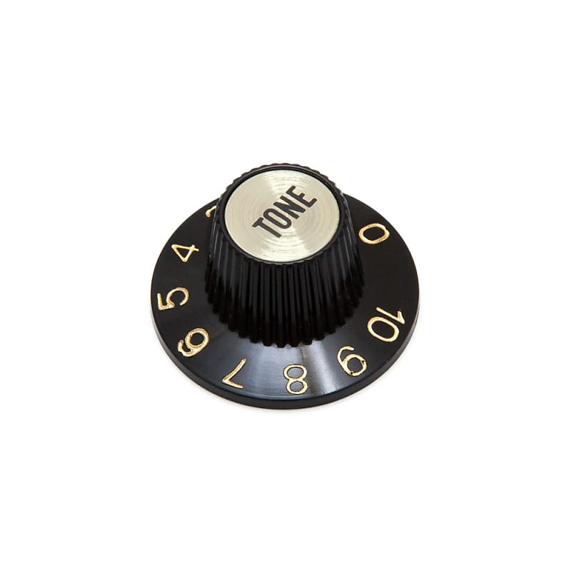 Hosco Witch Hat Tone Control Knob Gibson Style (Black w/Gold | Reverb