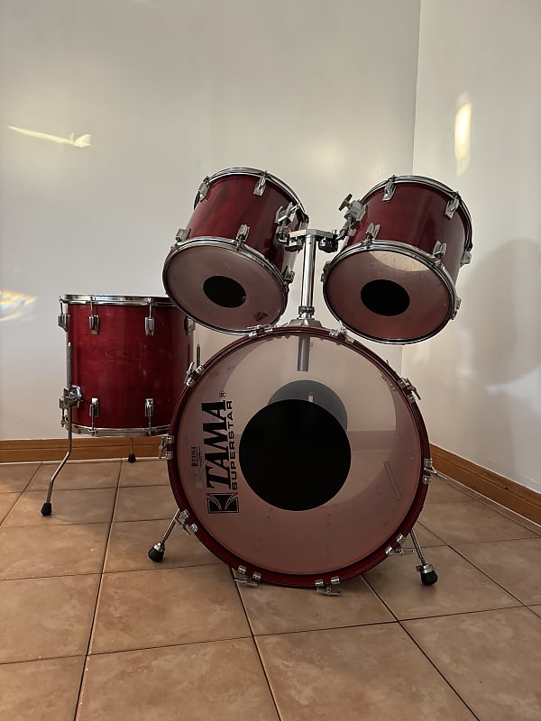 Vintage 1982 Tama Superstar 4-Piece Drum Set Black Dot Heads | Reverb
