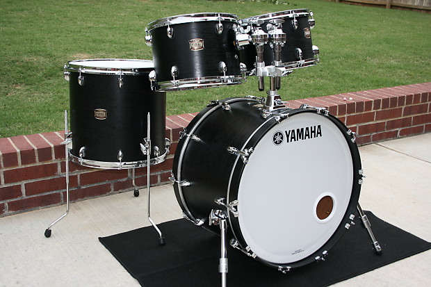 Yamaha Club Custom, Black Wood lacquer, 4 pc. drum set | Reverb