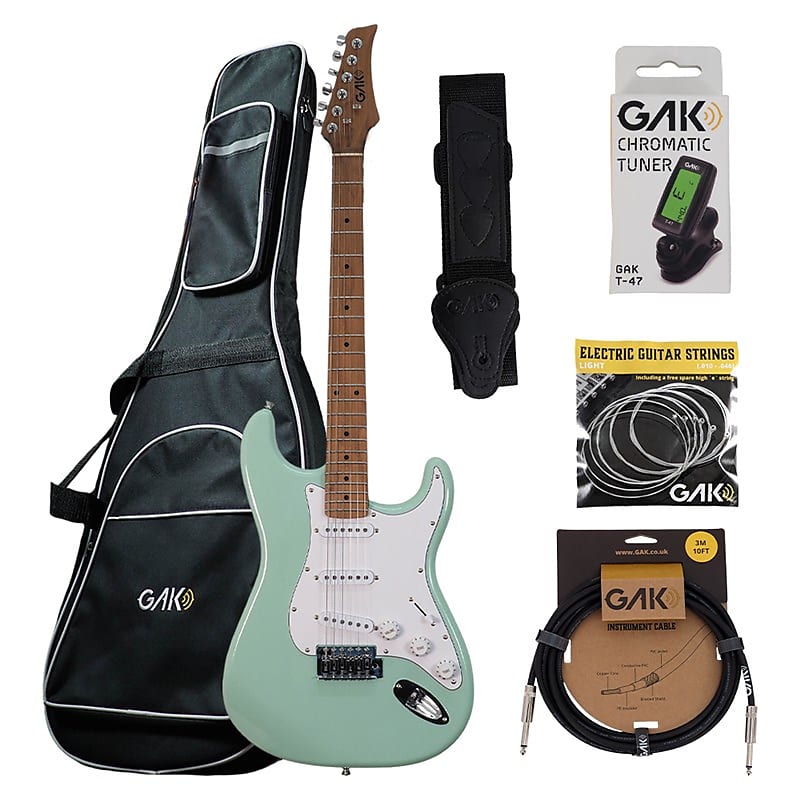 GAK Electric Guitar, Mint Green Bundle | Reverb