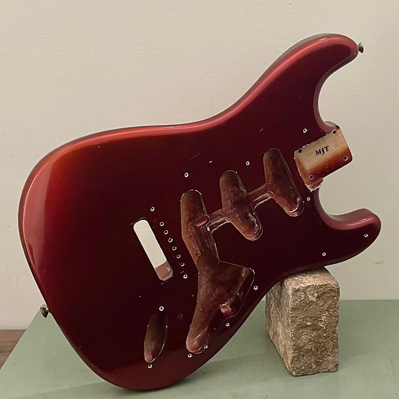 MJT Stratocaster body Candy Apple Red | Reverb