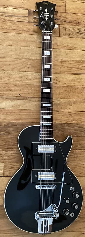 Hofner 4579 1970s Black Les Paul Blade Humbuckers Trem | Reverb