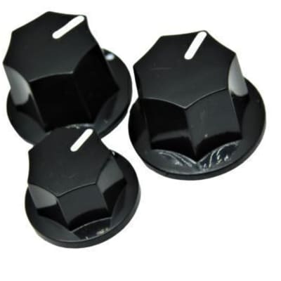 Black Jazz Bass Style Knobs set of 3 Push On Type for Import | Reverb