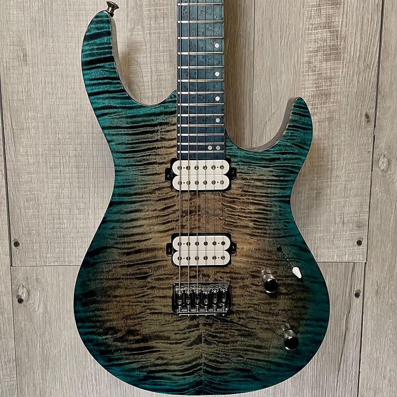 Used Kiesel Aries Trans Aqua Deep Flame Cali Burst Swamp Ash | Reverb