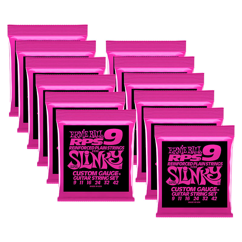 12 PACK Ernie Ball RPS Super Slinky Electric Guitar Strings, | Reverb
