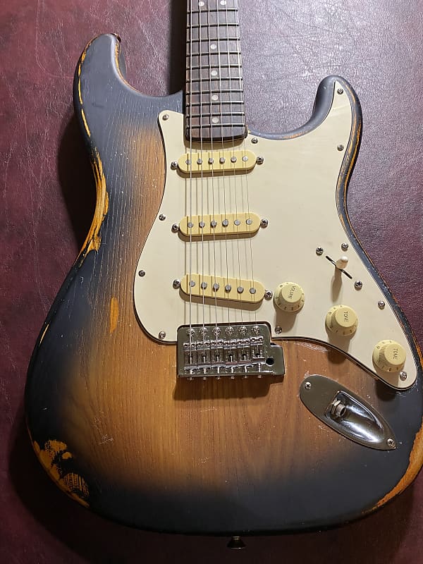 Partscaster Stratocaster Two Tone Sunburst Heavy Relic | Reverb