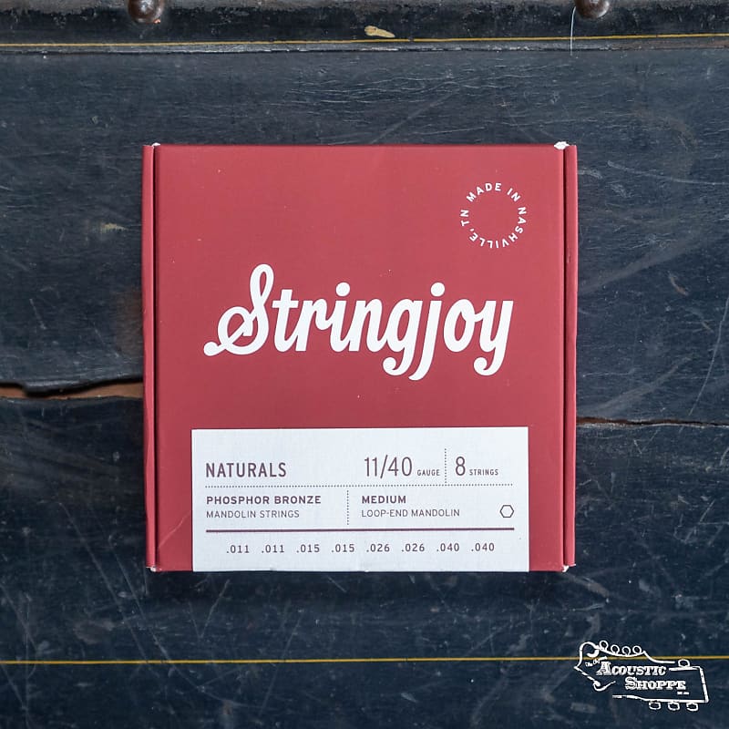 Stringjoy Mandolin Naturals Medium Gauge (11-40) Phosphor | Reverb