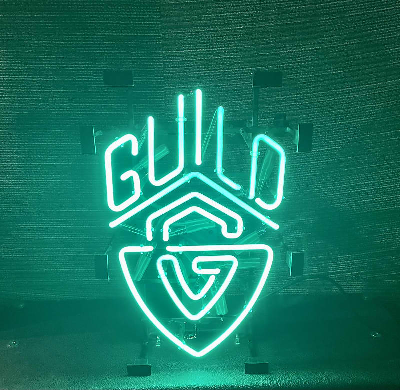 Guild Guitars Logo Neon sign Great for Man Cave or Music | Reverb