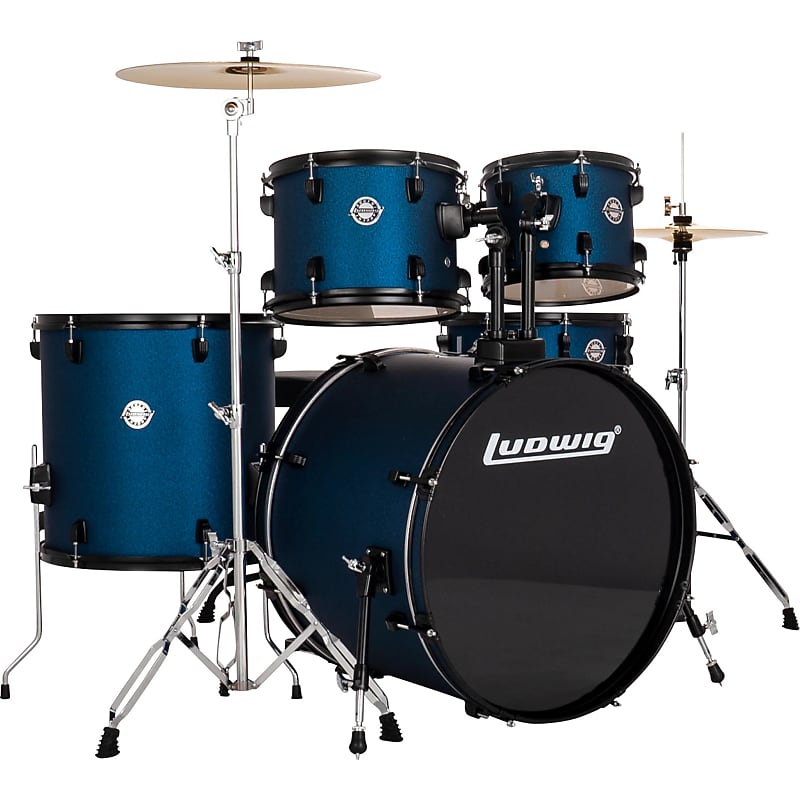 Ludwig Accent Drive 5-Piece Kit with 22-Inch Kick - Blue | Reverb