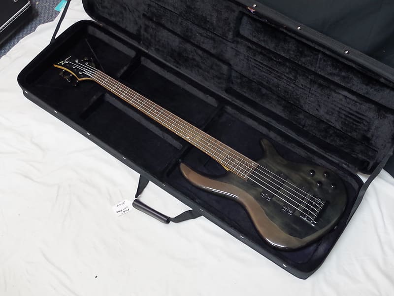 DEAN Edge 5 5-string BASS guitar NEW Trans Black w/ Light | Reverb