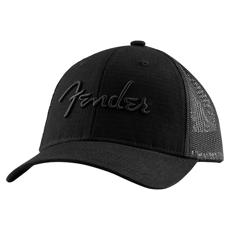 Fender 6 Panel Mesh Back Pick Pocket Hat - Black | Reverb