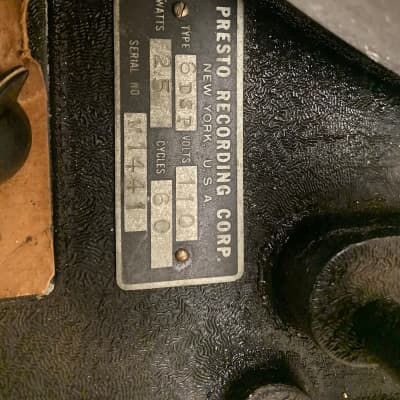 Presto 6DSP 6-D Portable Overhead Record Cutter Lathe | Reverb