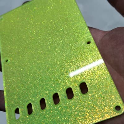 Lefty Left Handed Iridescent Yellow Glitter Tremolo Trem | Reverb