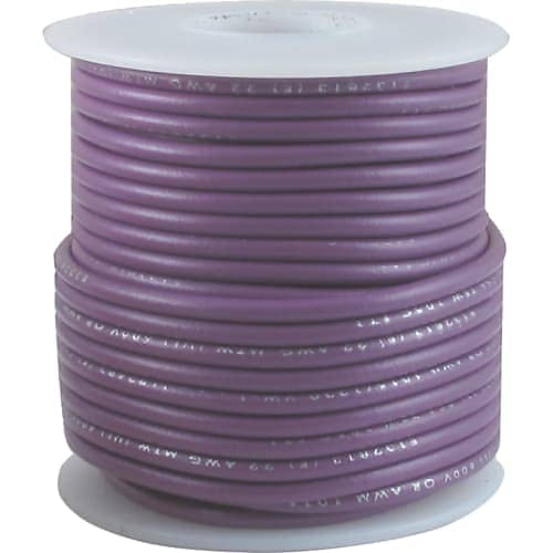 Purple Wire - 22 AWG Stranded Core, PVC, 600V, 50 Foot Roll | Reverb