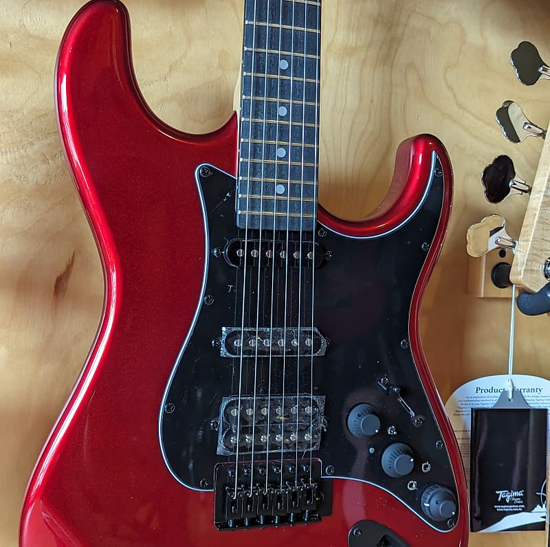 New Tagima Sixmart Candy Apple Red W/ Built in Headphone Amp | Reverb
