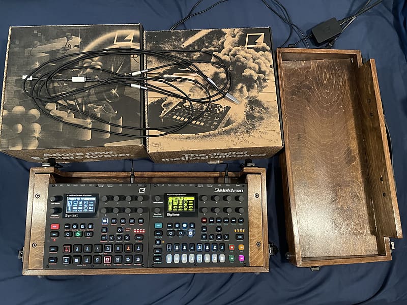 Elektron Digitone & Syntakt with wooden travel case & sound | Reverb
