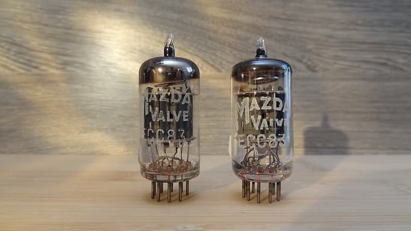 Super STRONG BRIMAR ecc83 12AX7 60's matched pair Mazda label | Reverb