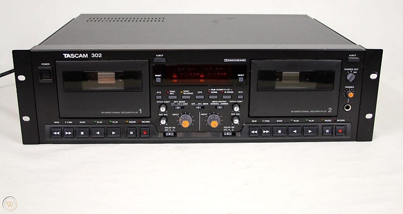 TASCAM 302 Dual Cassette Deck 2009 Black | Reverb