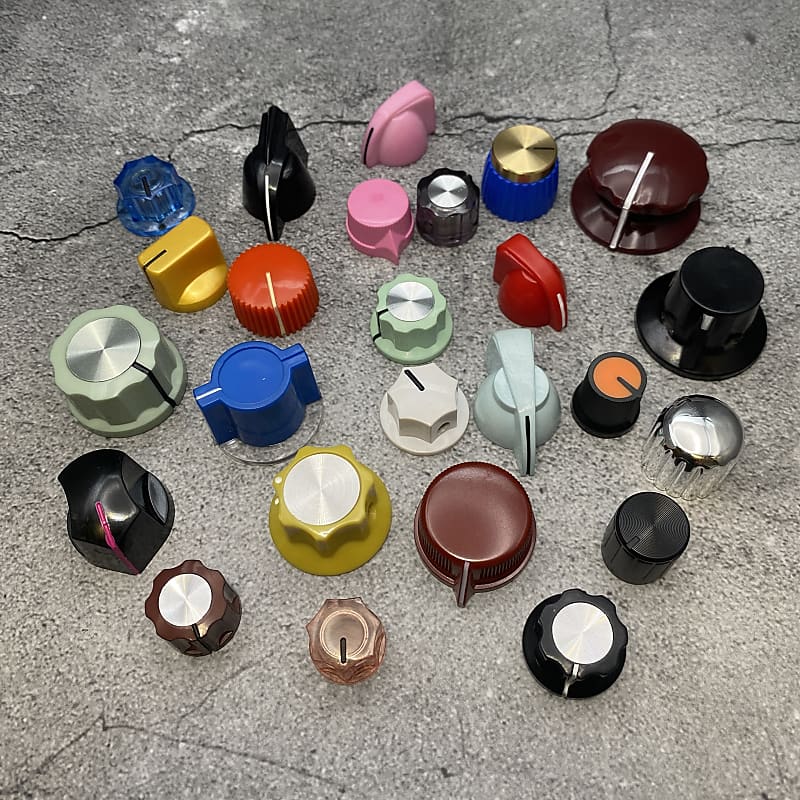25 Pc Lot of Misc Mix Pedal & Guitar Amp Knob Knobs - Lot | Reverb