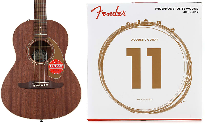 Fender Sonoran Mini Acoustic Guitar - All Mahogany Bundle | Reverb