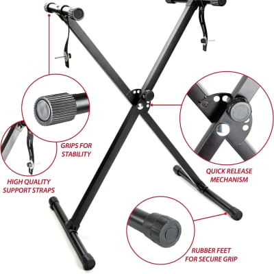 61 Key Keyboard Piano Stand With Pitch Bend Kit, Piano Bench, | Reverb