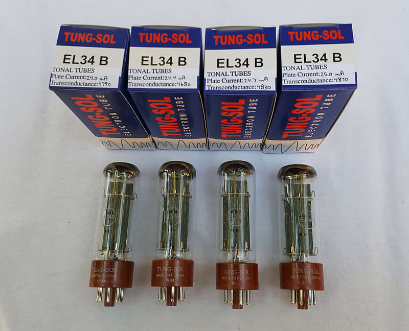 New 4x TungSol EL34B / EL34 | Matched Quad / Quartet / Four | Reverb
