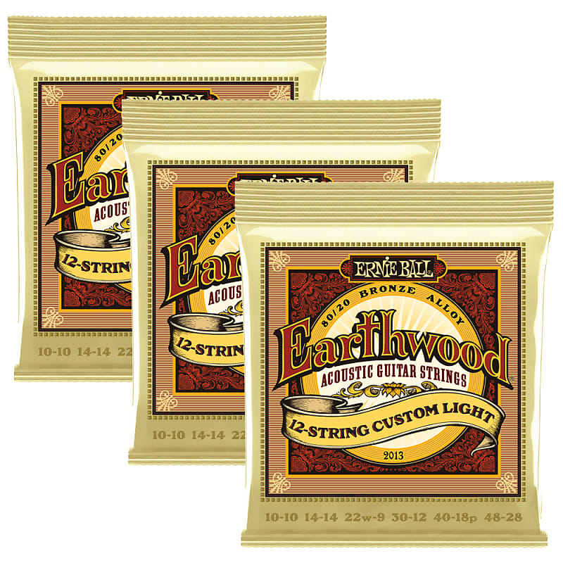 3-Pack Ernie Ball 2013 Earthwood 12-String 80/20 Acoustic | Reverb