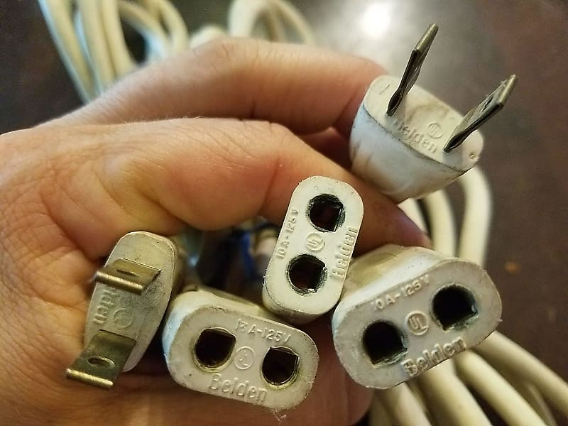 ONE (1) Belden Ampex Wollensak Power Cord 1958 White | Reverb UK