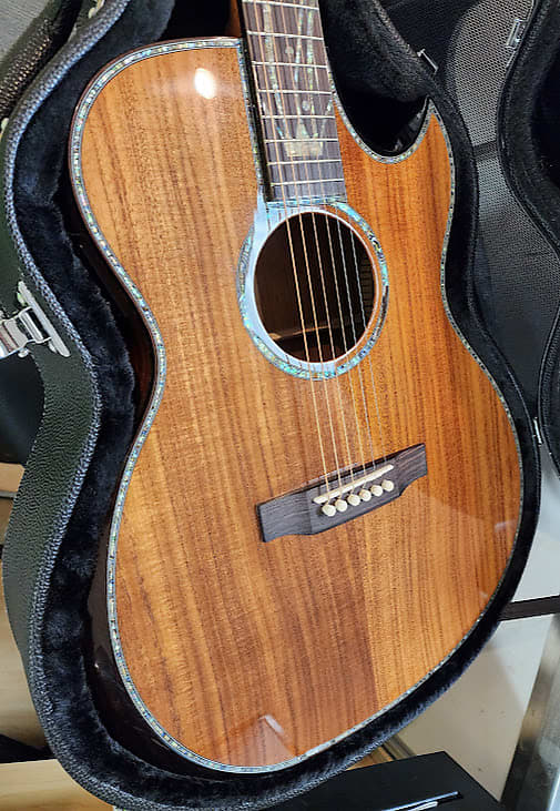Zaar Z690 Koa Acoustic Electric Guitar w OHSC | Reverb