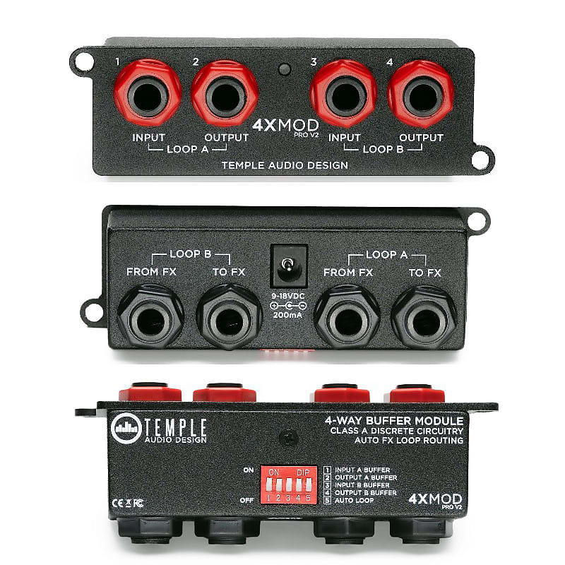 Temple Audio 4X Mod Pro V2 4-Channel Buffer Module | Reverb