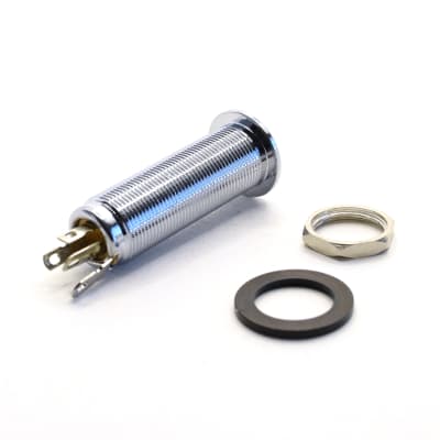 Chrome Long Thread Barrel Stereo Input Jack | Reverb