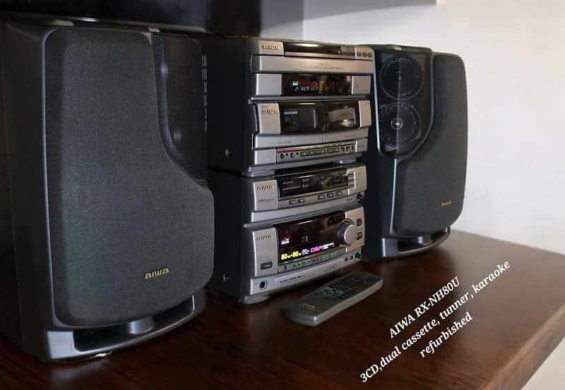 AIWA RX-NH80U0 surround stereo system cd,dual cassette tunner | Reverb
