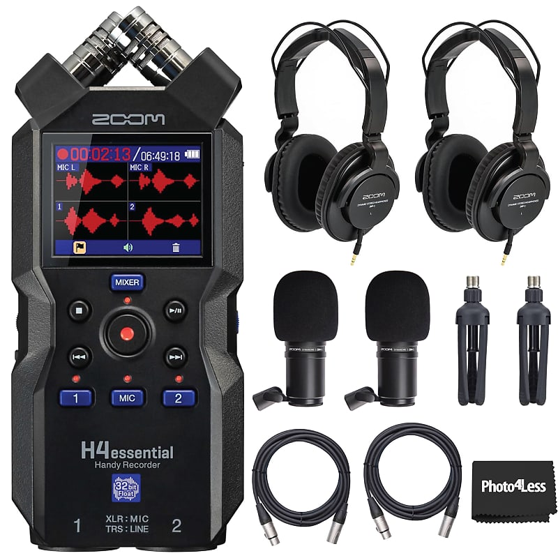 Zoom H4essential 4-Track Handy Recorder Bundle with 2x Zoom | Reverb