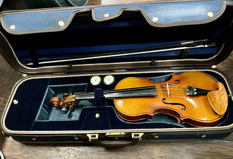 Heimer HV006 4/4 Violin w/ Bow & Hydrometer Hardshell Case | Reverb