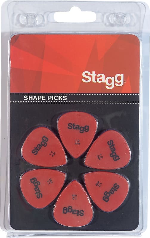 Pack of 6 Stagg 1 mm standard plastic picks | Reverb