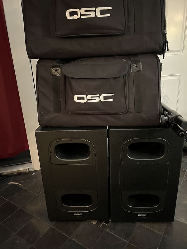 Qsc K12.2 x2 with Totes Ks112 x2 with m20 poles | Reverb